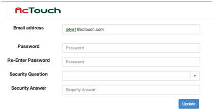 Create New User Account for Login - and login to ACTouch.com ERP