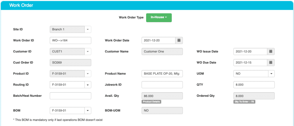 Create Work Order - How to create a Work Order?